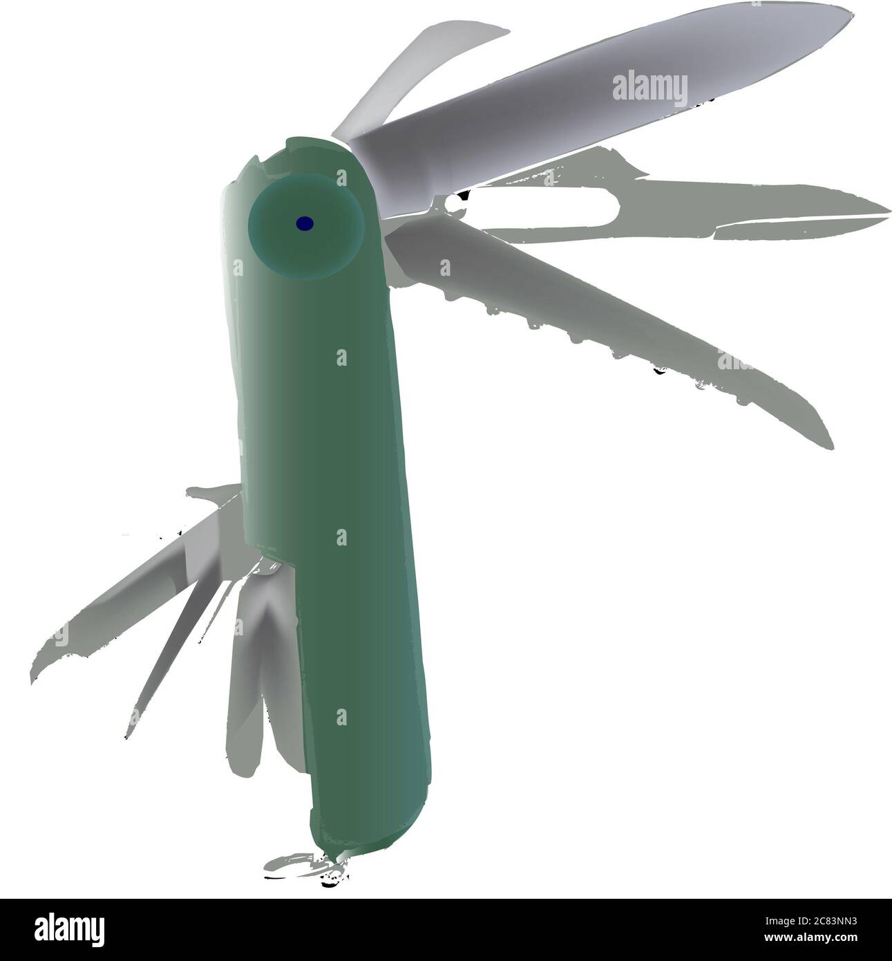 Illustration of a green pocket knife isolated on a white background ...