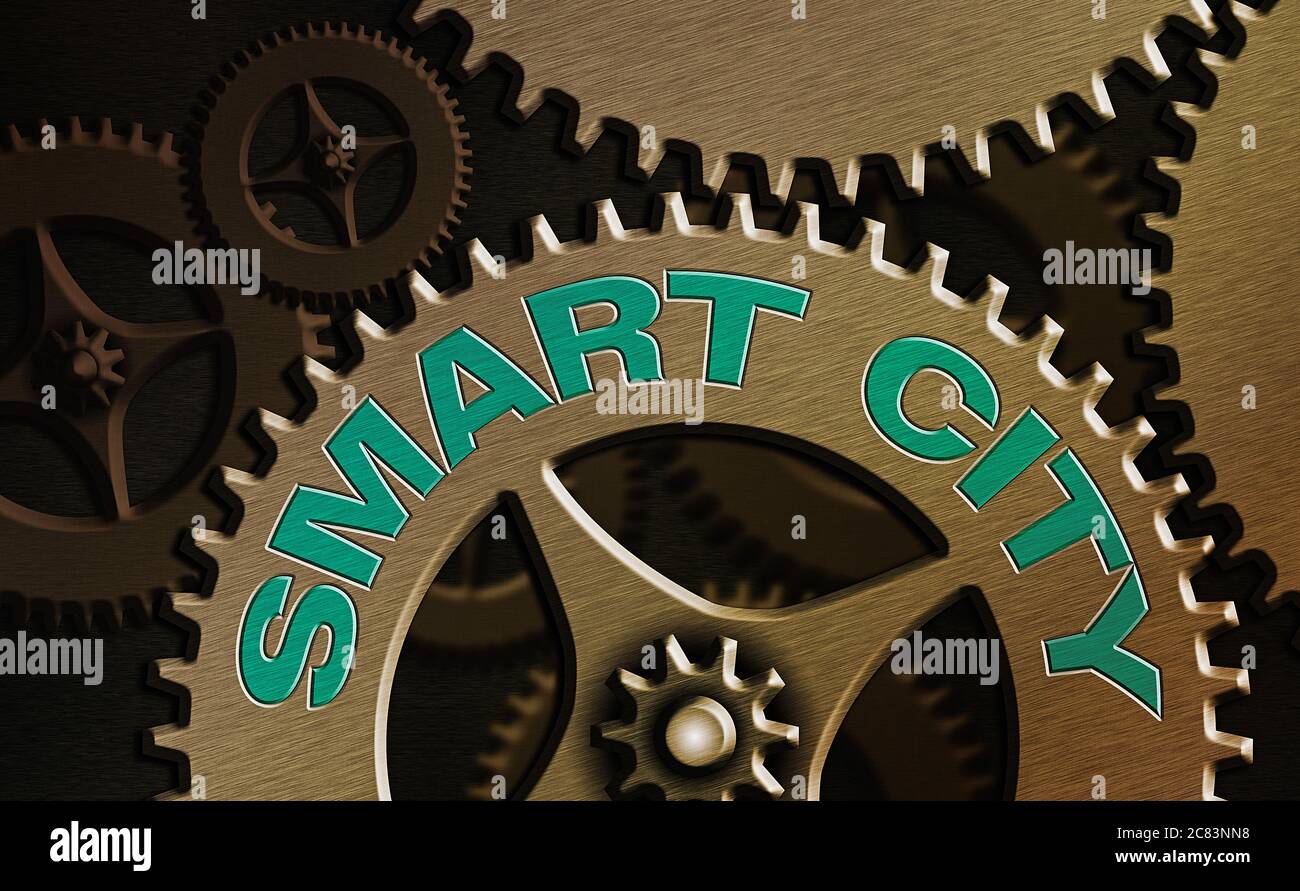 Conceptual hand writing showing Smart City. Concept meaning an urban ...