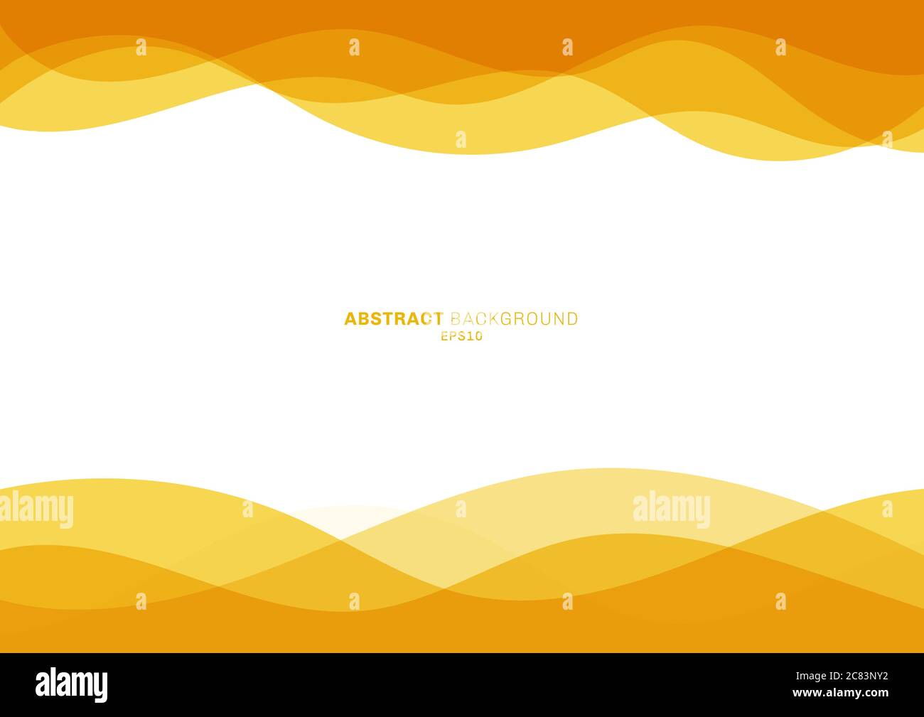 Abstract yellow line curve water wave overlapping layer on white ...