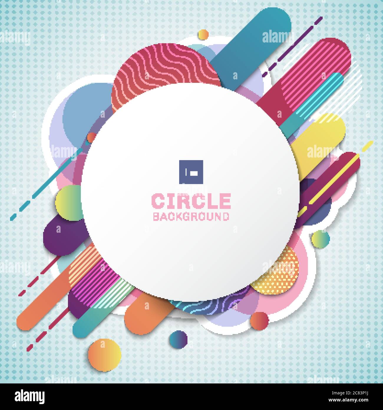 Abstract colorful geometric pattern composition rounded line shapes ...