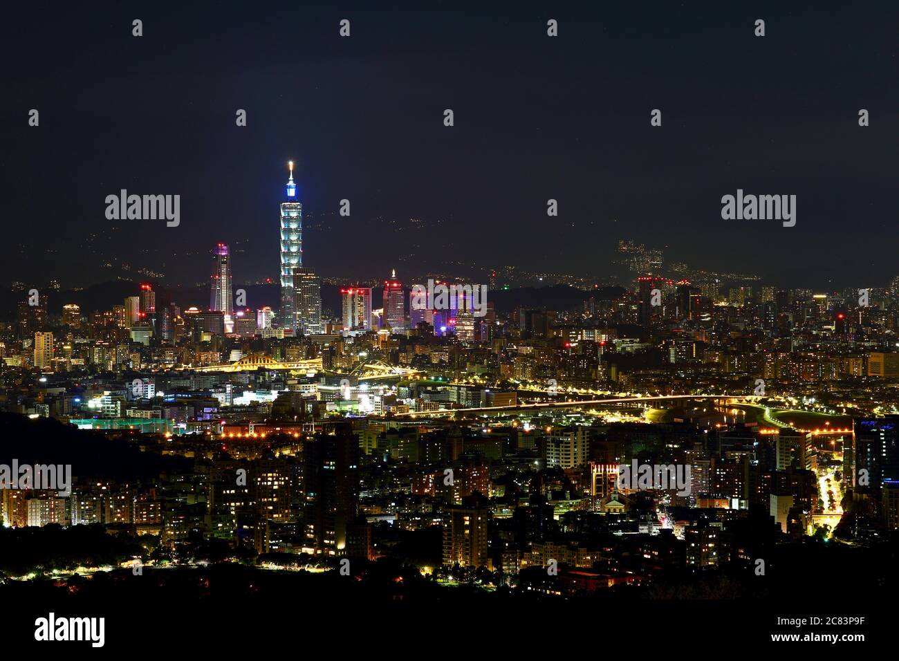 The modern city of Taipei, buildings cityscape, view the capital of ...