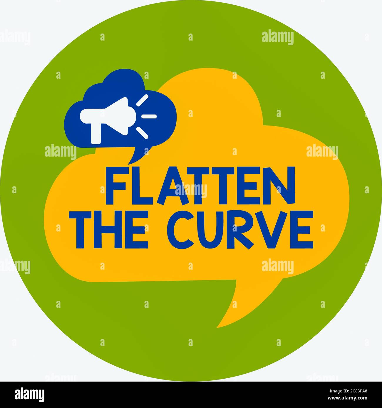 Word writing text Flatten The Curve. Business photo showcasing raising ...