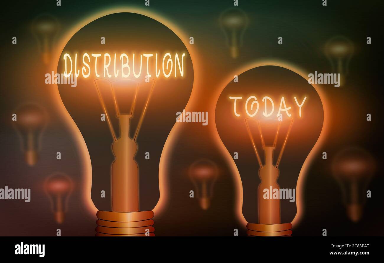 Writing note showing Distribution. Business concept for the behavior of ...