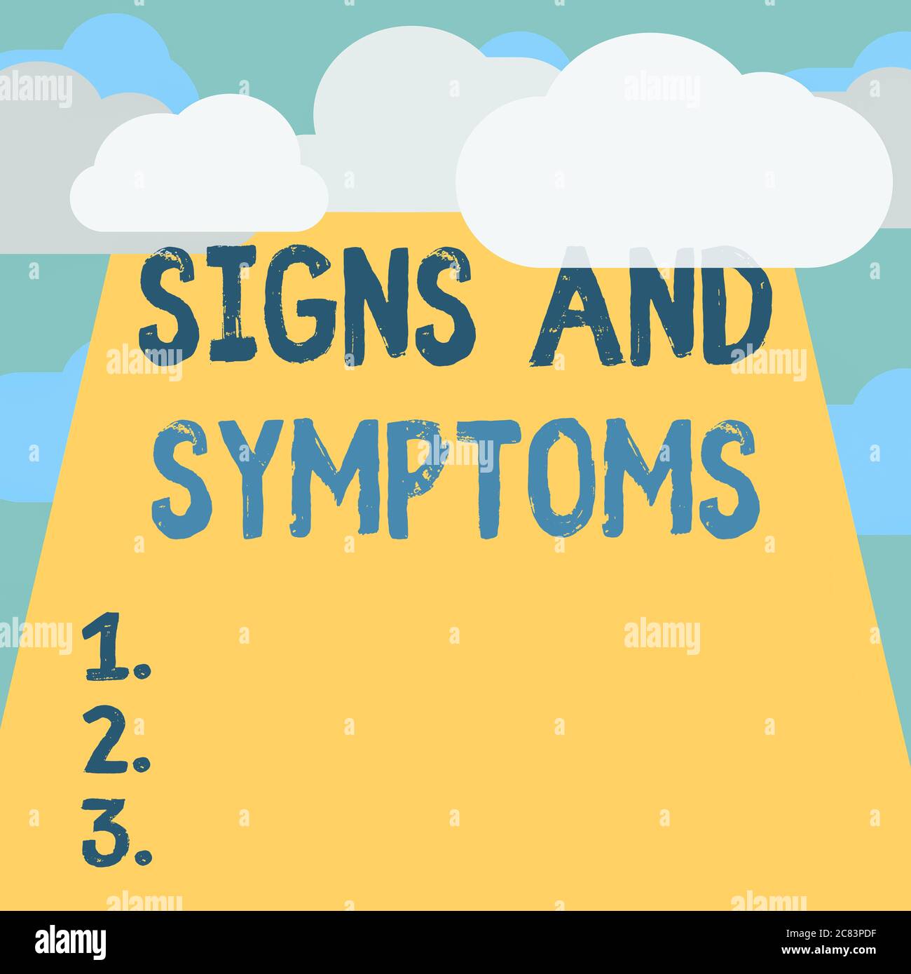 Text sign showing Signs And Symptoms. Business photo text abnormalities ...