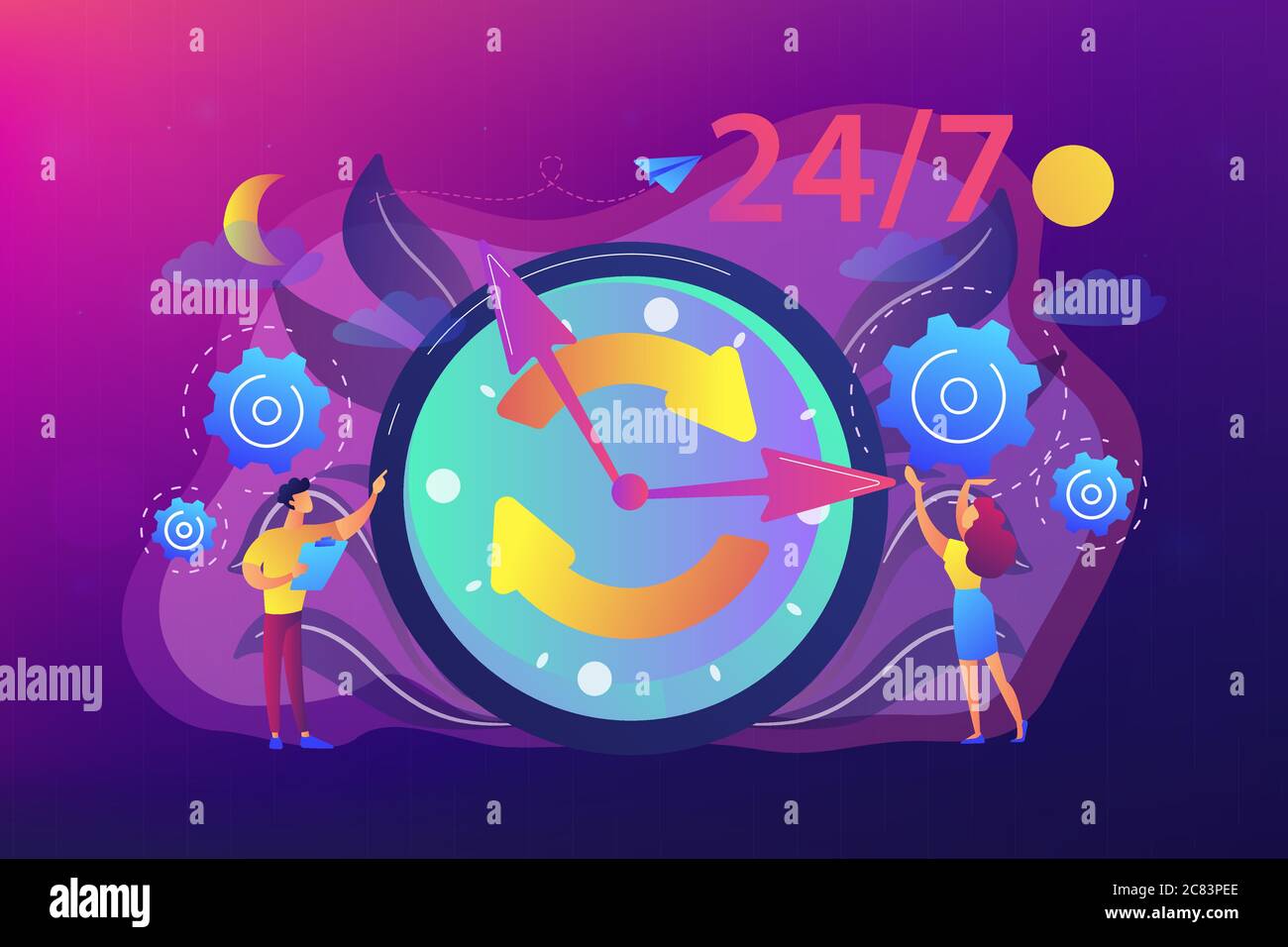 24 7 service concept vector illustration Stock Vector Image & Art - Alamy