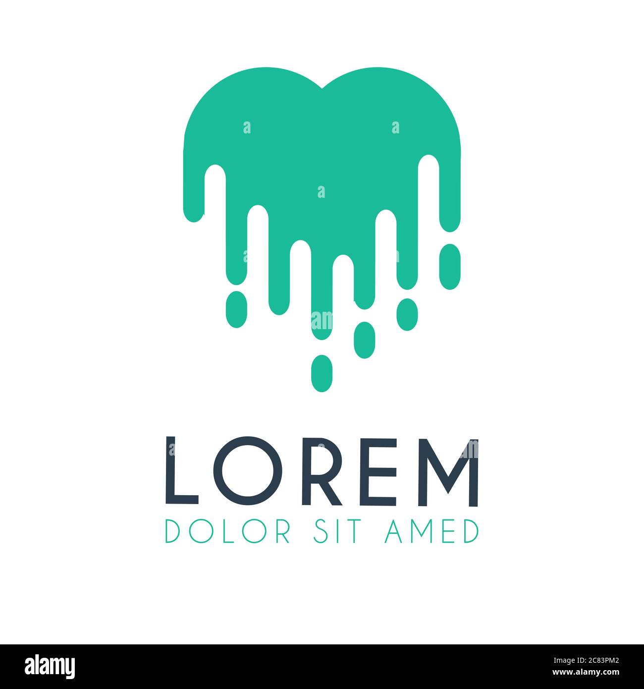 Green melted heart logo that falls down. for company and corporate ...