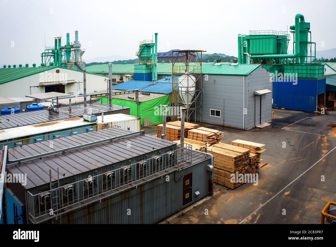 The Environment of machine and storage building around Wood Pellet ...