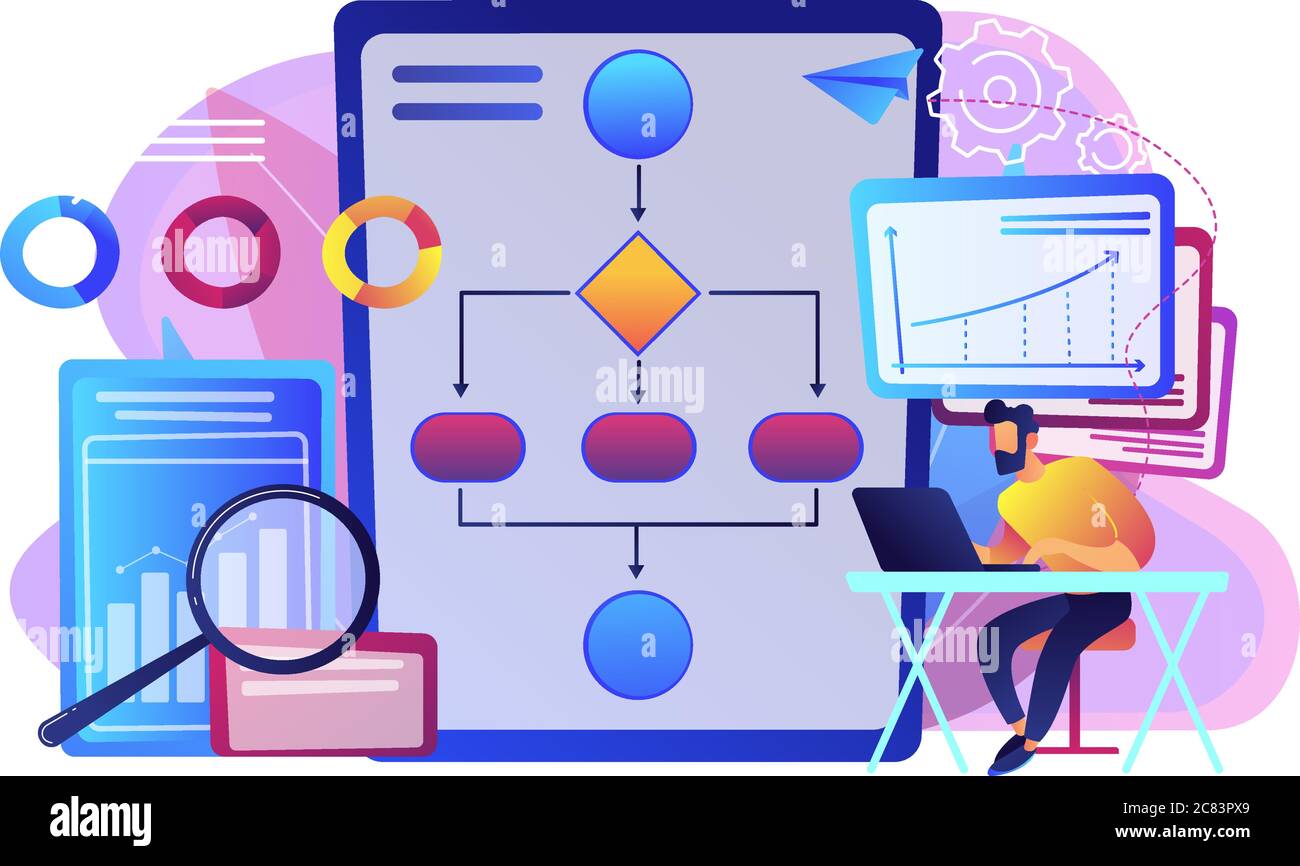 Business process automation BPA concept vector illustration Stock ...