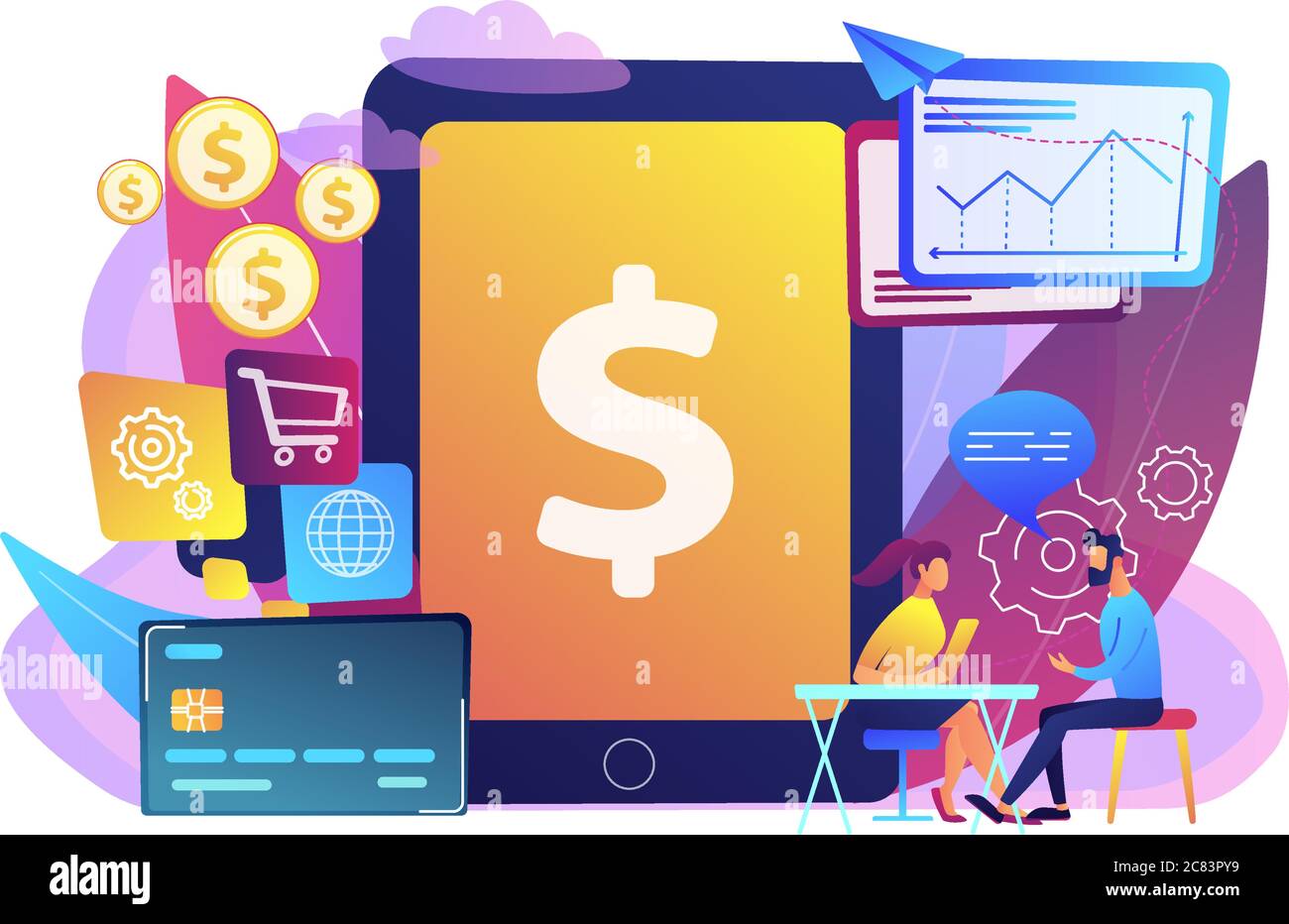 Core banking IT system concept vector illustration Stock Vector Image ...