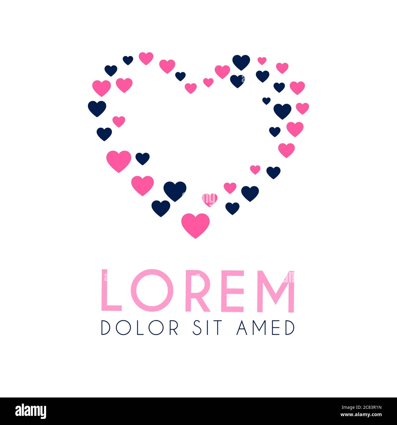 The heart logo is made up of many small hearts of purple and pink. for ...