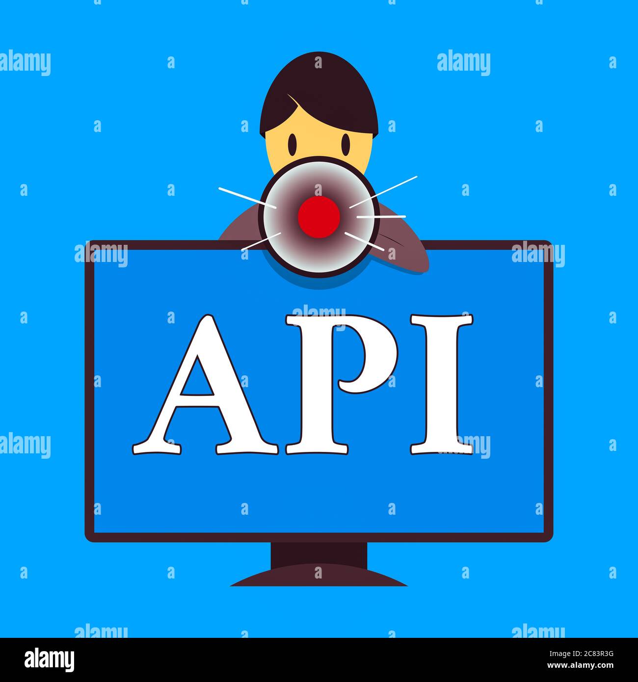 Word writing text Api. Business photo showcasing set of routines, protocols, and tools for ...