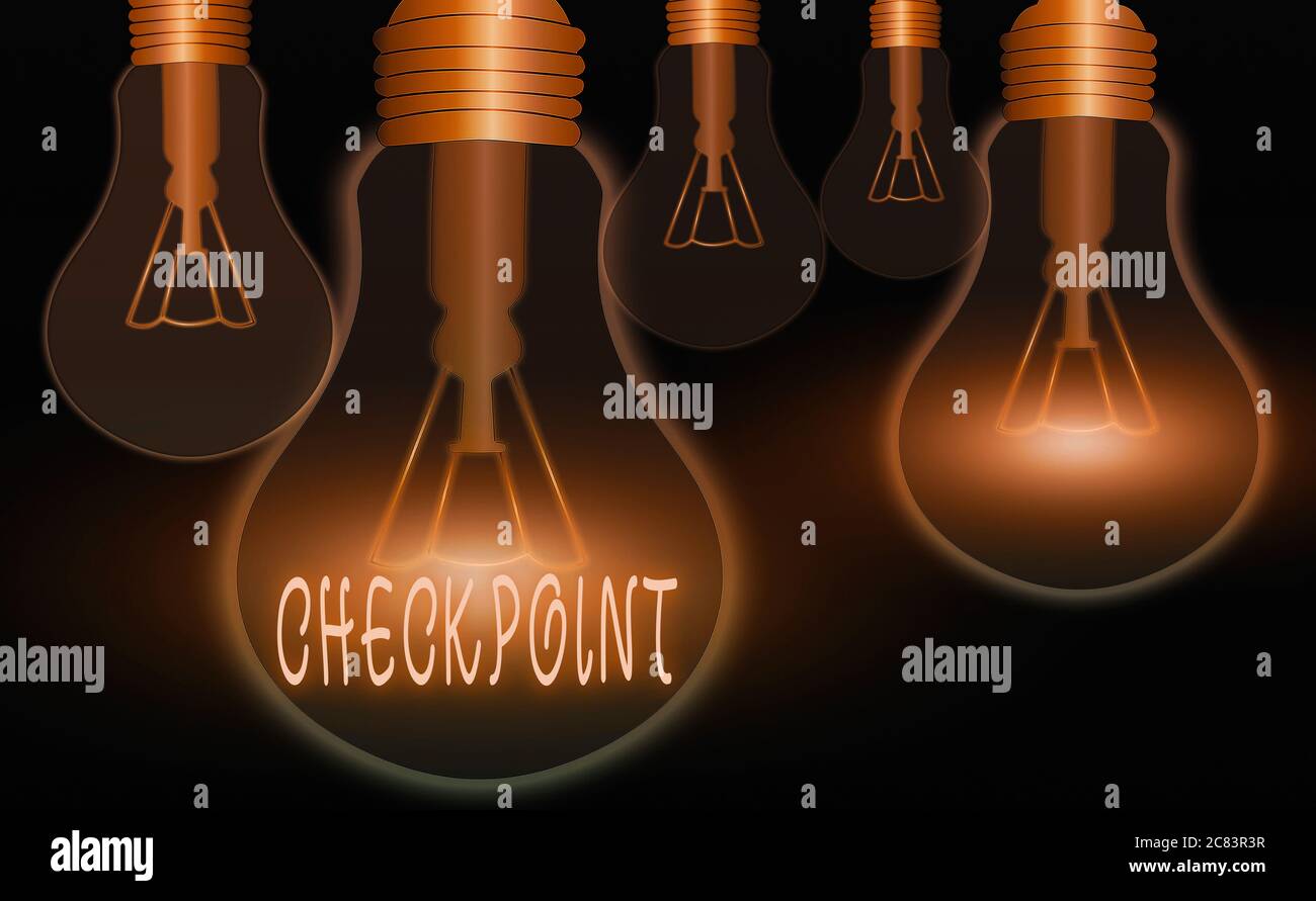 Handwriting text writing Checkpoint. Conceptual photo manned entrance ...