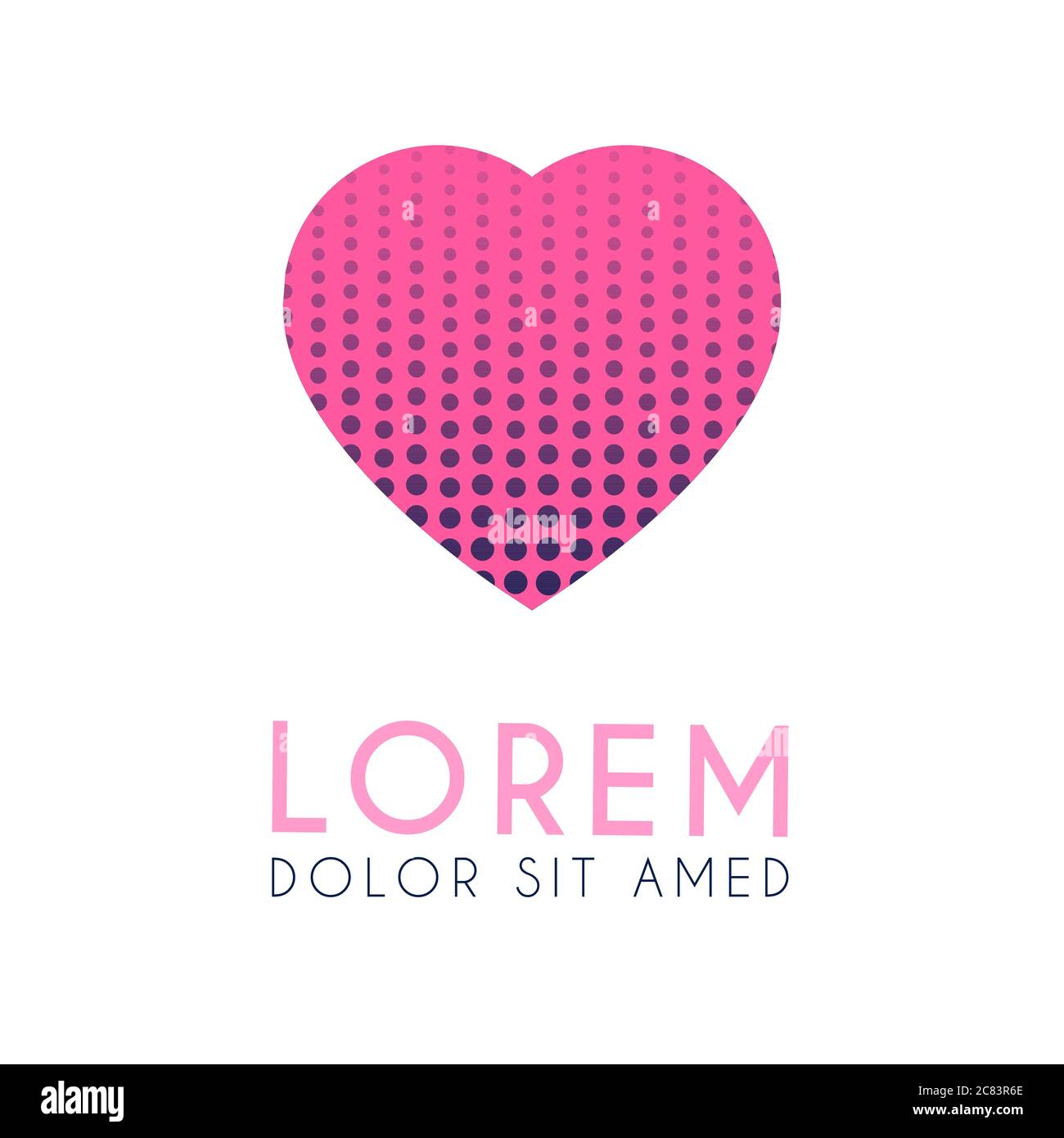 Pink heart logo with a purple halftone. for company and corporate logos ...