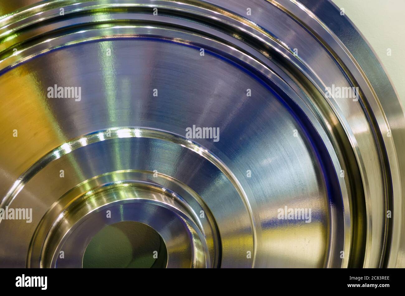 Metal disk detail with different light reflections Stock Photo - Alamy