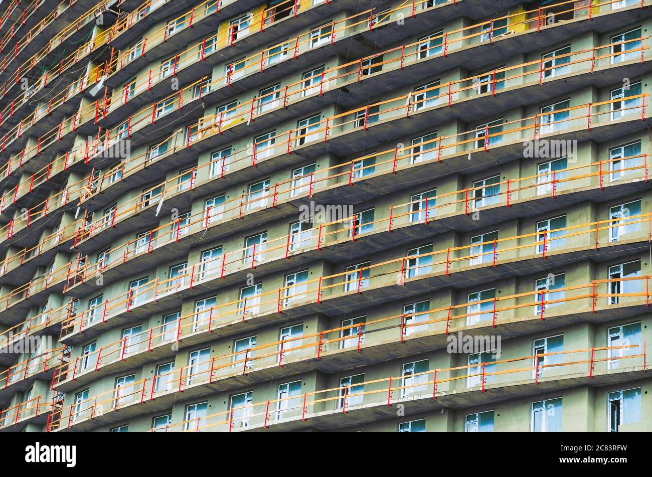 Pattern of windows in condominium room with attached small balcony ...