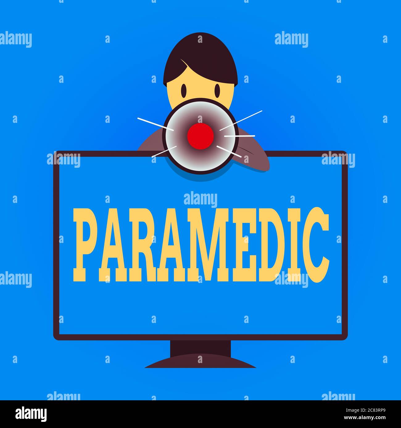 Writing note showing Paramedic. Business concept for a health worker ...