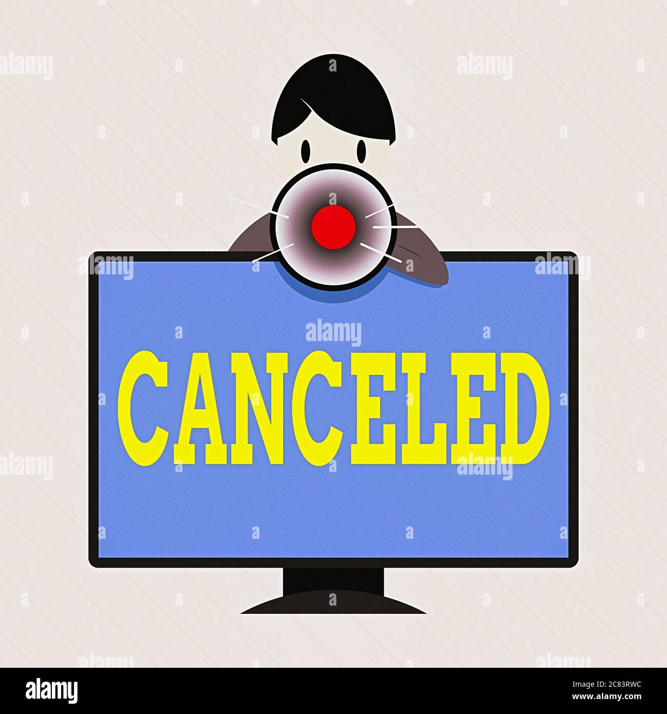 Word writing text Canceled. Business photo showcasing to decide not to ...
