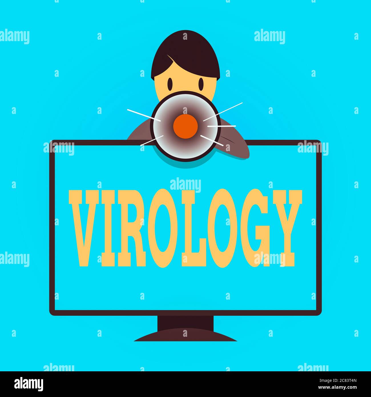 Writing note showing Virology. Business concept for branch of science ...