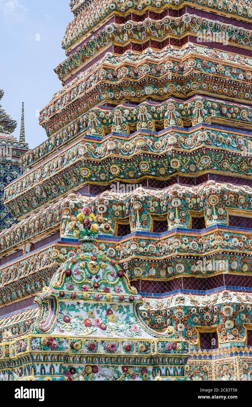Thai Ornamental Pattern in Traditional Style is Decorated with Colorful ...