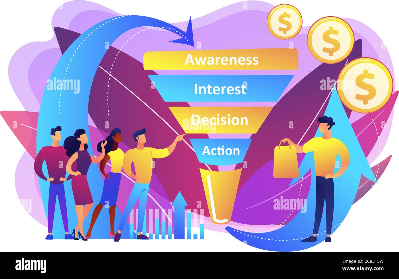 Sales funnel management concept vector illustration Stock Vector Image ...
