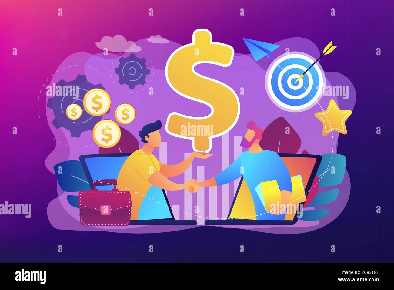 Business-to-business sales concept vector illustration Stock Vector ... Business-to-business sales concept vector illustration Stock Vector ...