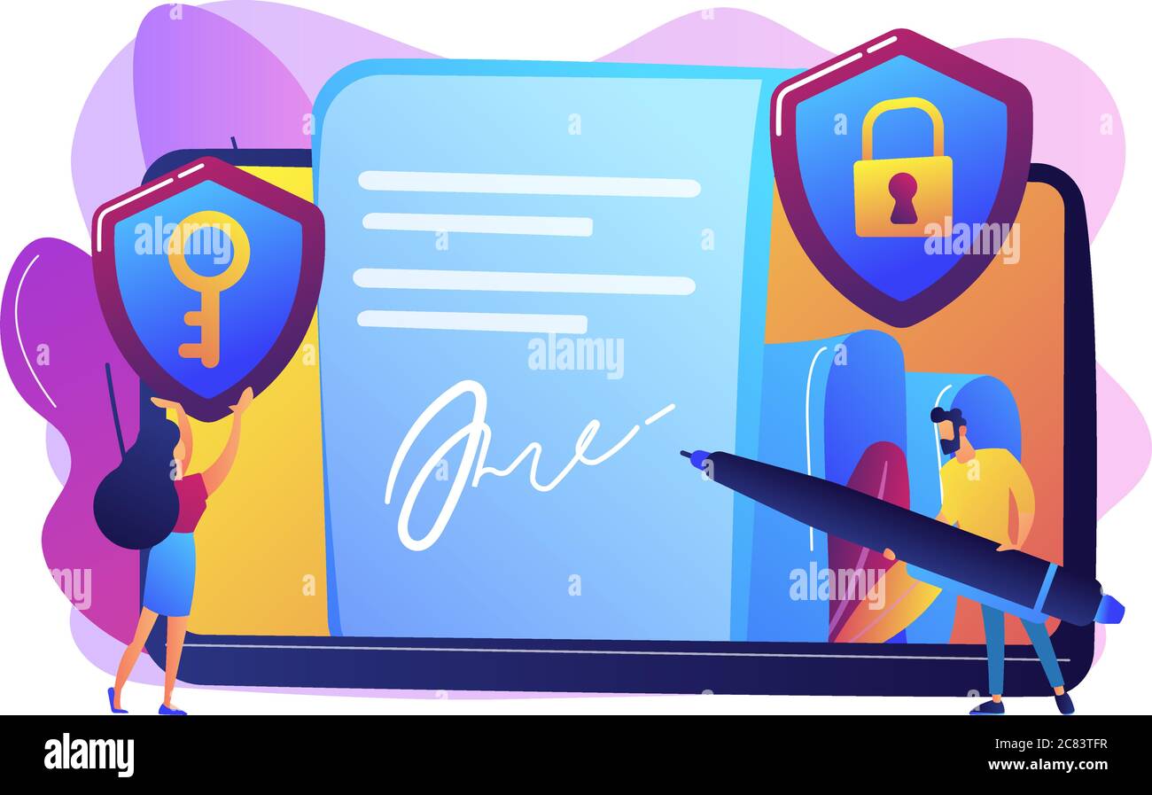 Electronic signature concept vector illustration Stock Vector Image ...