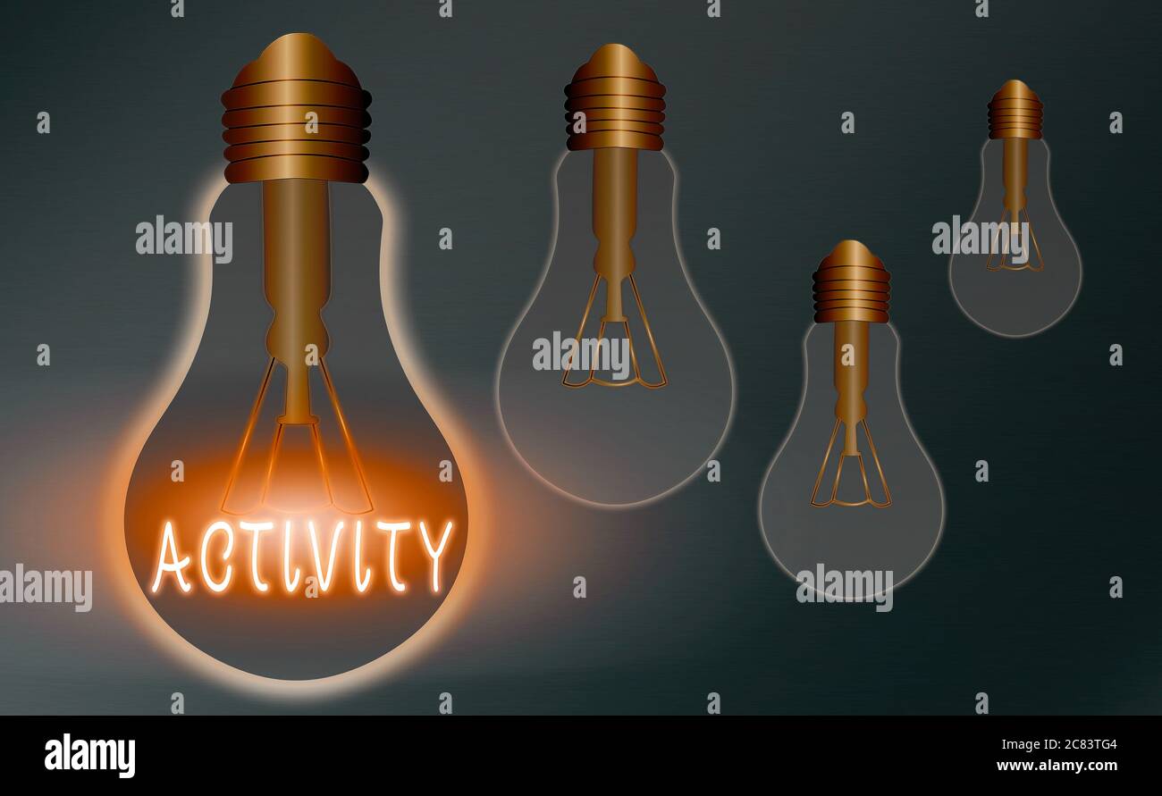 Conceptual hand writing showing Activity. Concept meaning the condition ...