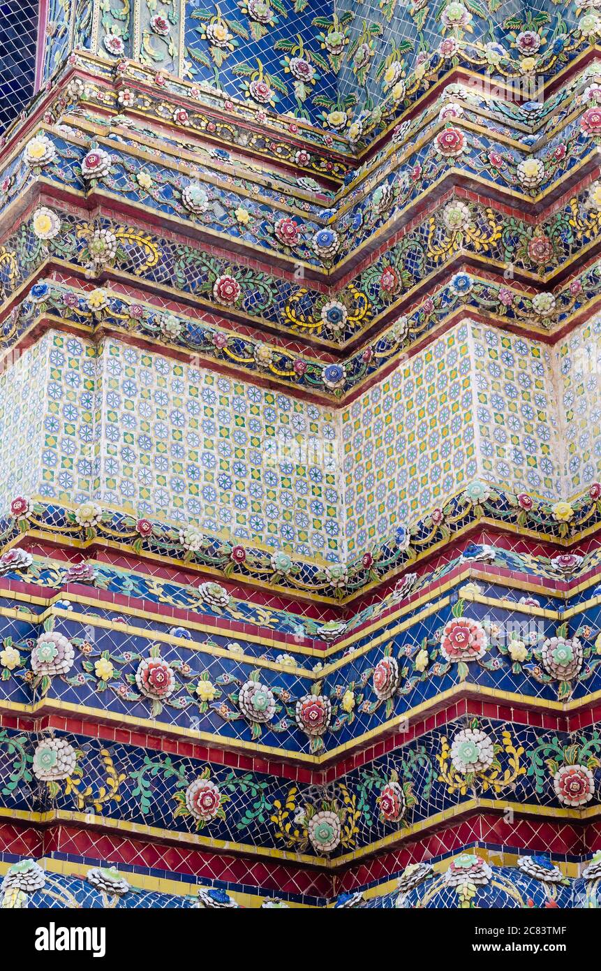 Thai Ornamental Pattern in Traditional Style is Decorated with Colorful ...