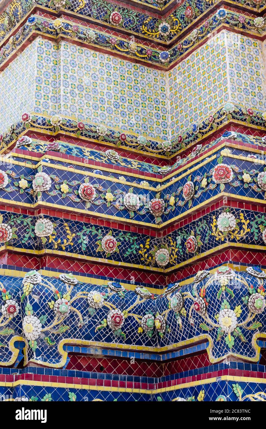 Thai Ornamental Pattern in Traditional Style is Decorated with Colorful ...