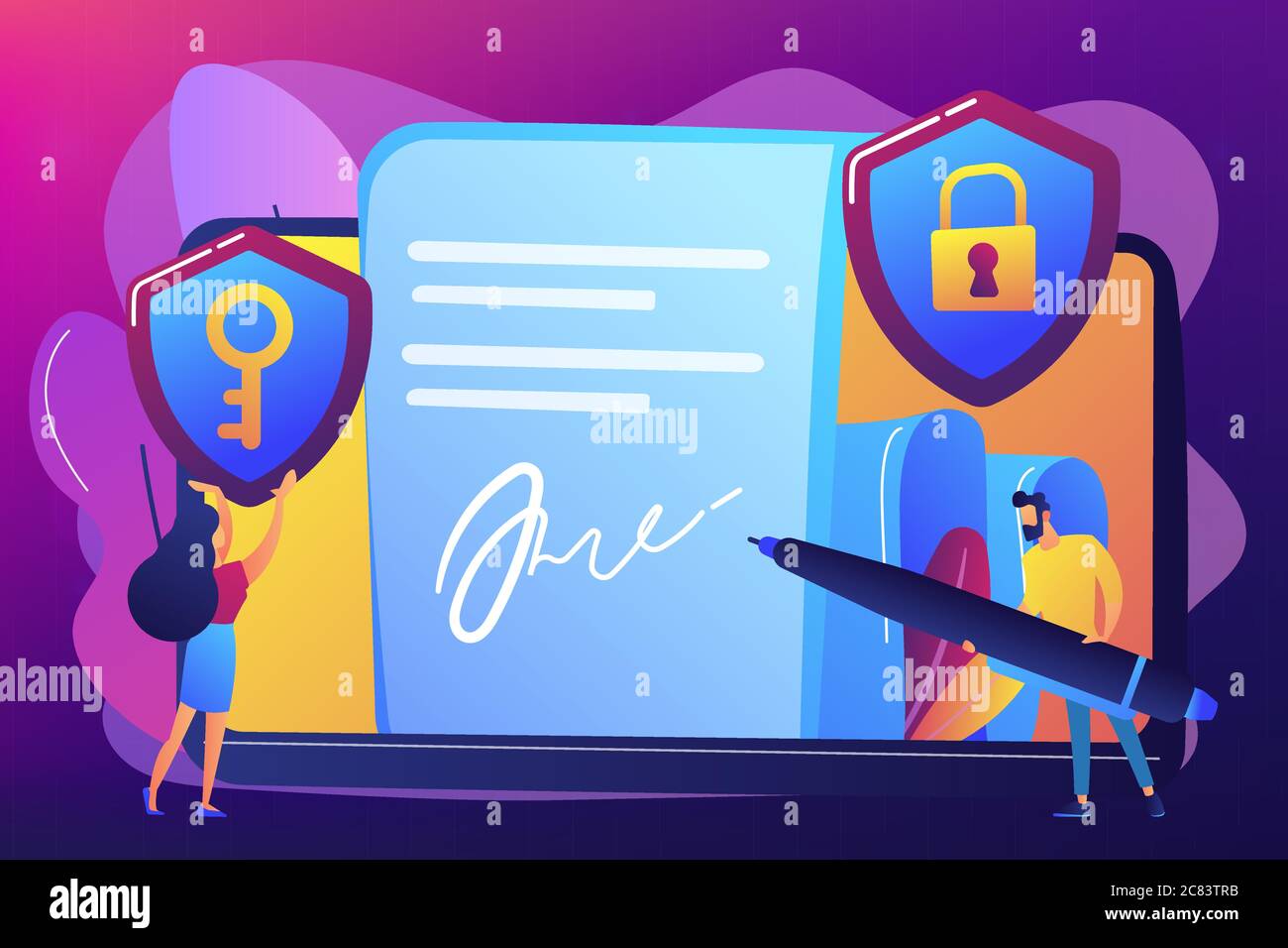 Electronic signature concept vector illustration Stock Vector Image ...