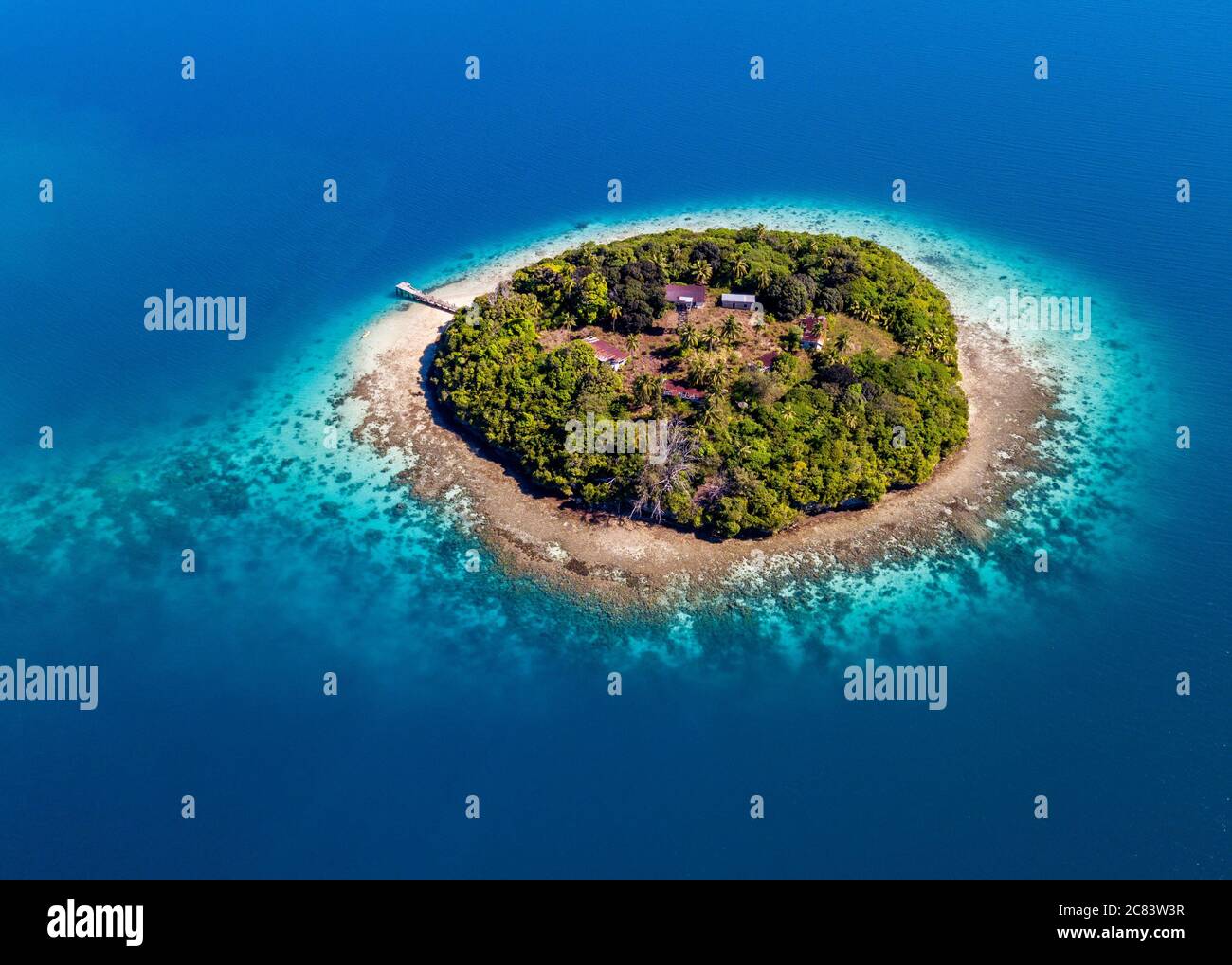 Aerial view of a small deserted island in Tonga Stock Photo - Alamy