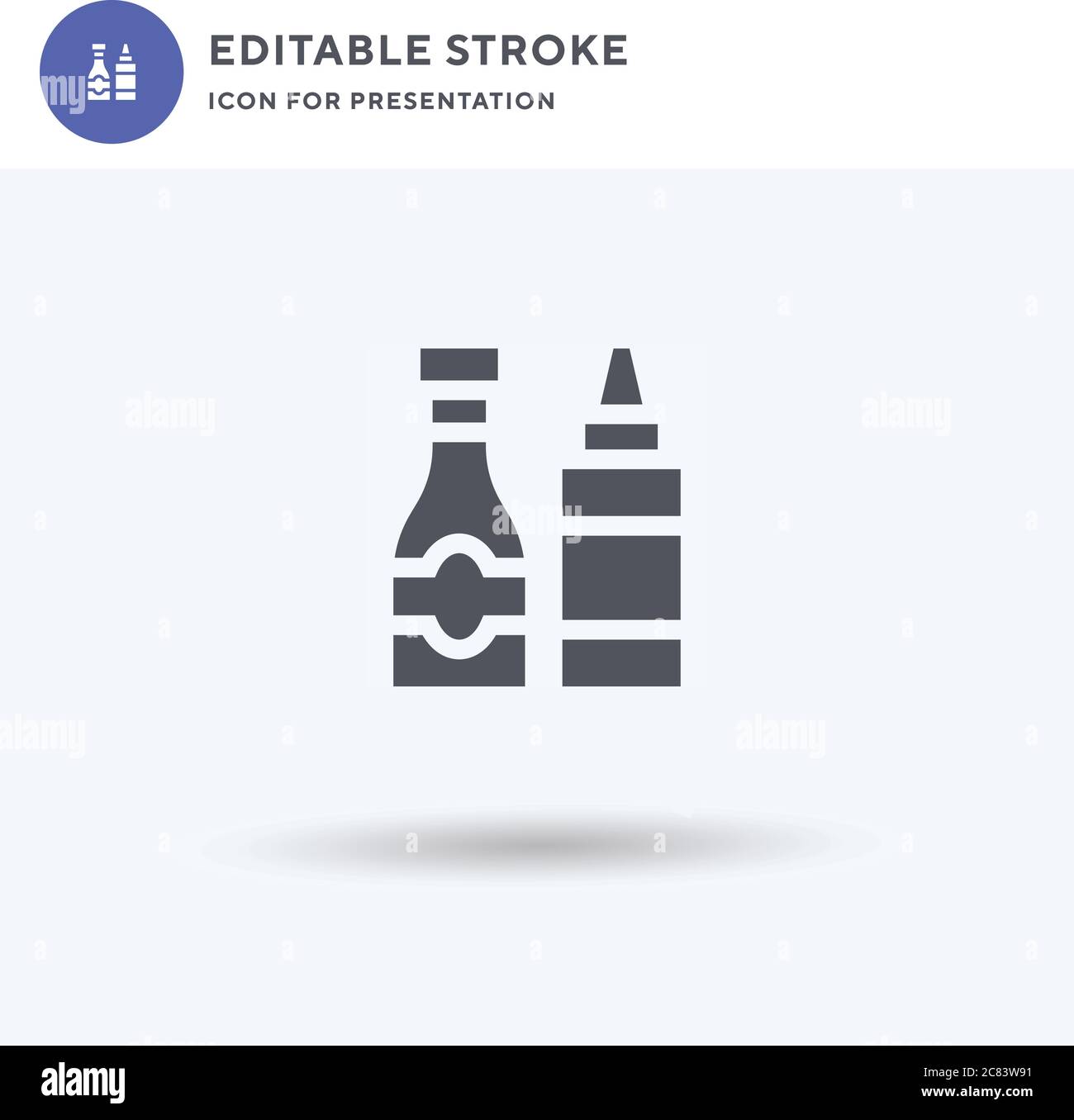 Condiments icon vector, filled flat sign, solid pictogram isolated on ...