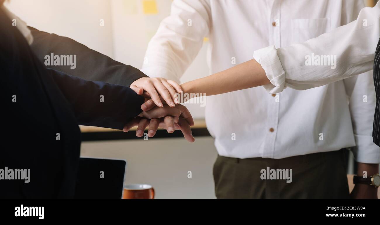 Teamwork Join Hands Support Together Business Teamwork Concept Stock ...