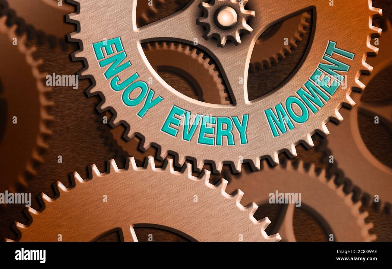 Writing note showing Enjoy Every Moment. Business concept for stay ...