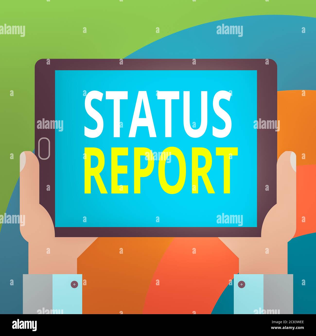 Conceptual Hand Writing Showing Status Report Concept Meaning Summarizes The Particular