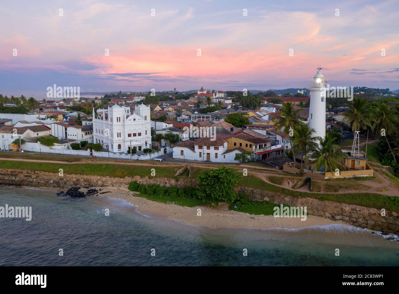 Aerial view of the famous Galle Fort in Sri Lanka during sunset Stock ...