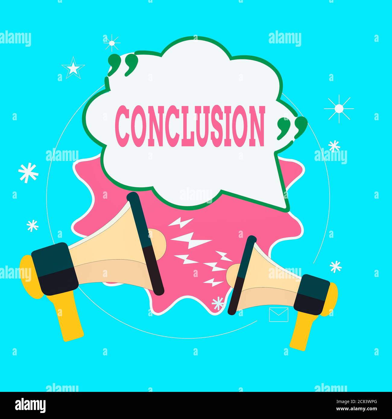 Writing note showing Conclusion. Business concept for used at the end ...