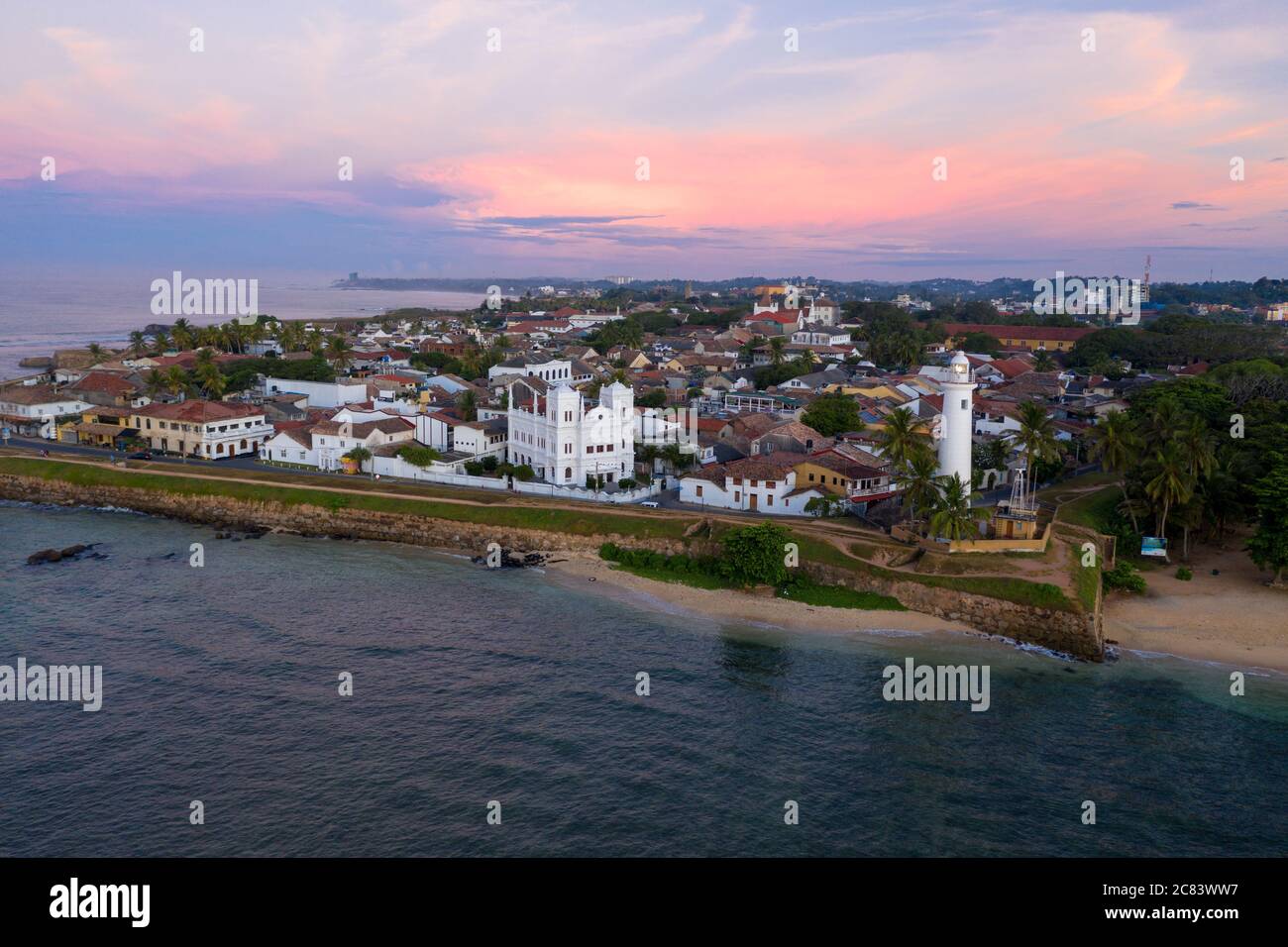 Aerial view of the famous Galle Fort in Sri Lanka with a lot of ...