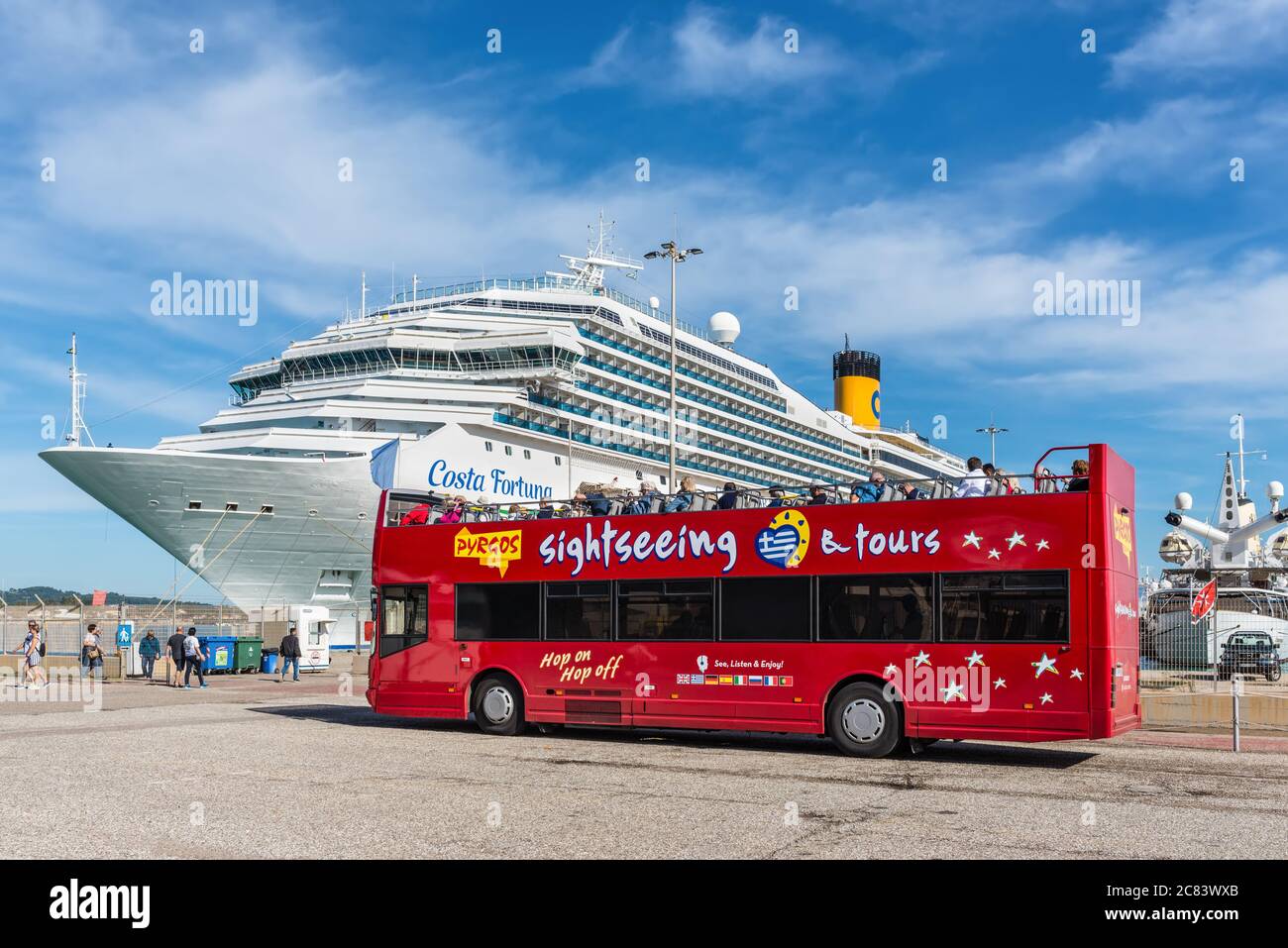 Katakolon, Greece - November 11, 2019: City Sightseeing bus at a stop ...