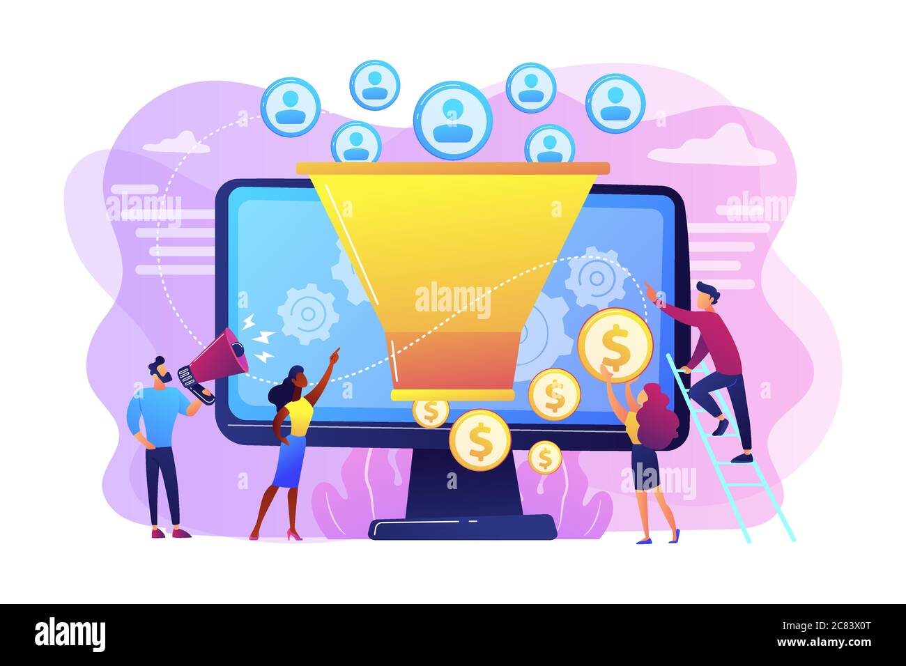 Generating new leads concept vector illustration Stock Vector Image ...