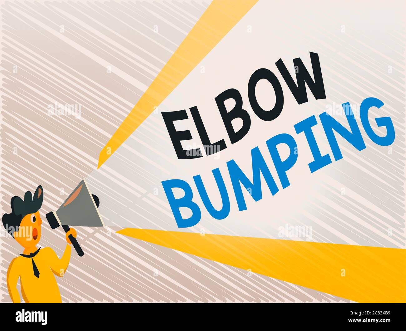 Word writing text Elbow Bumping. Business photo showcasing newlytrended ...