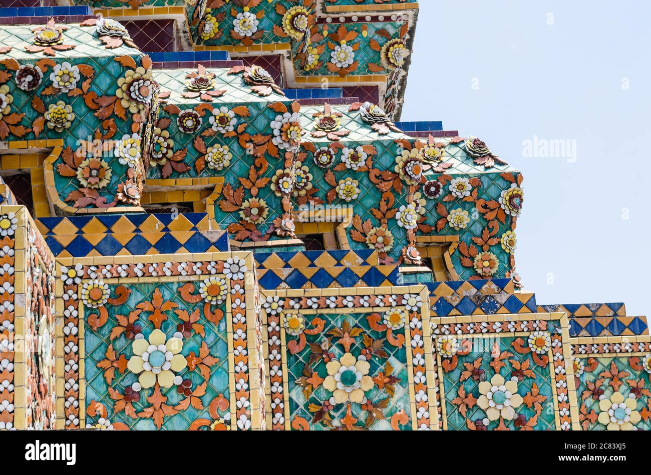 Thai Ornamental Pattern in Traditional Style is Decorated with Colorful ...