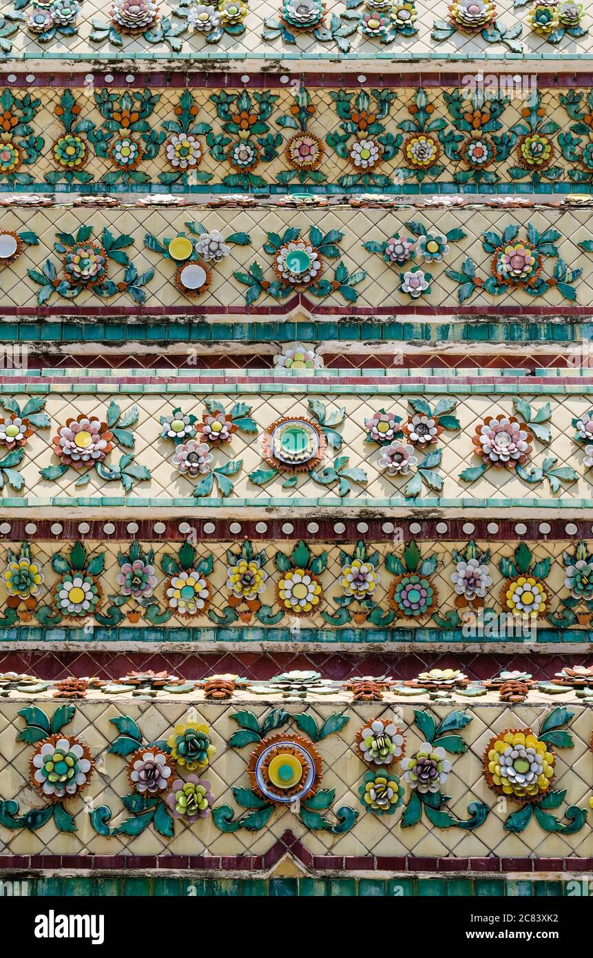 Thai Ornamental Pattern in Traditional Style is Decorated with Colorful ...