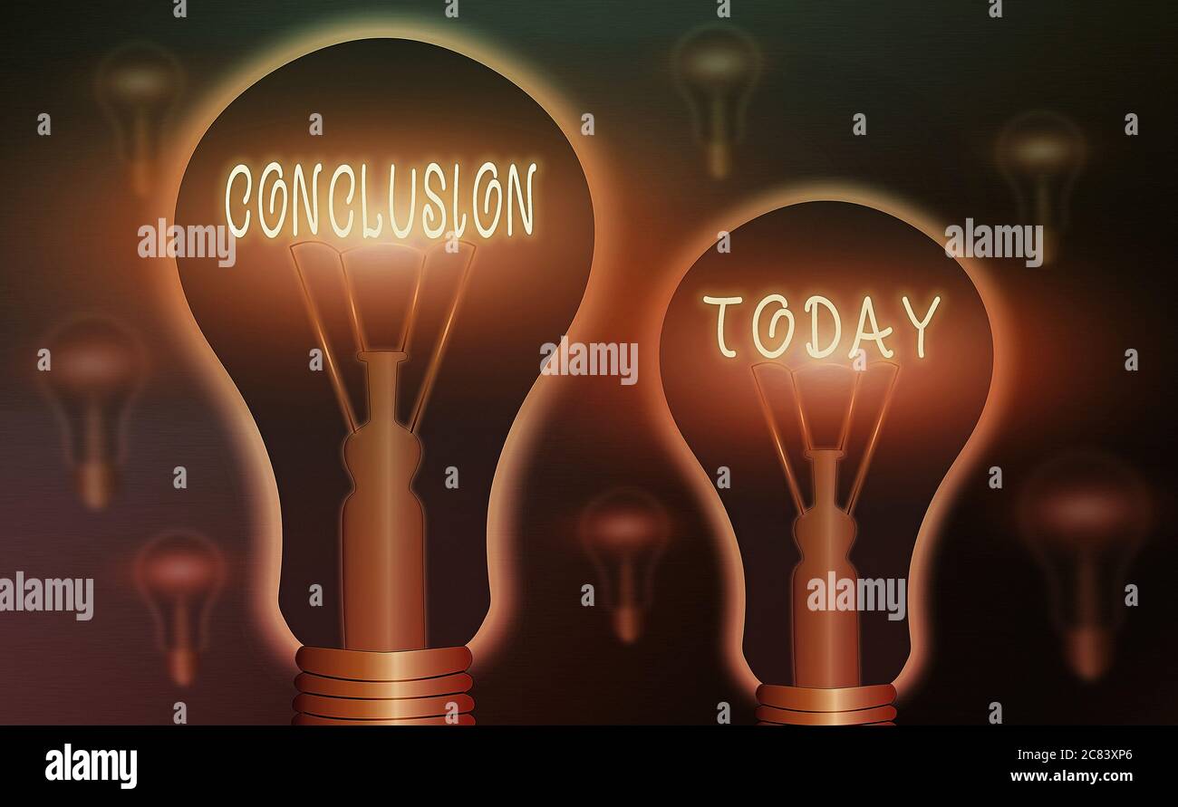 Writing note showing Conclusion. Business concept for used at the end ...