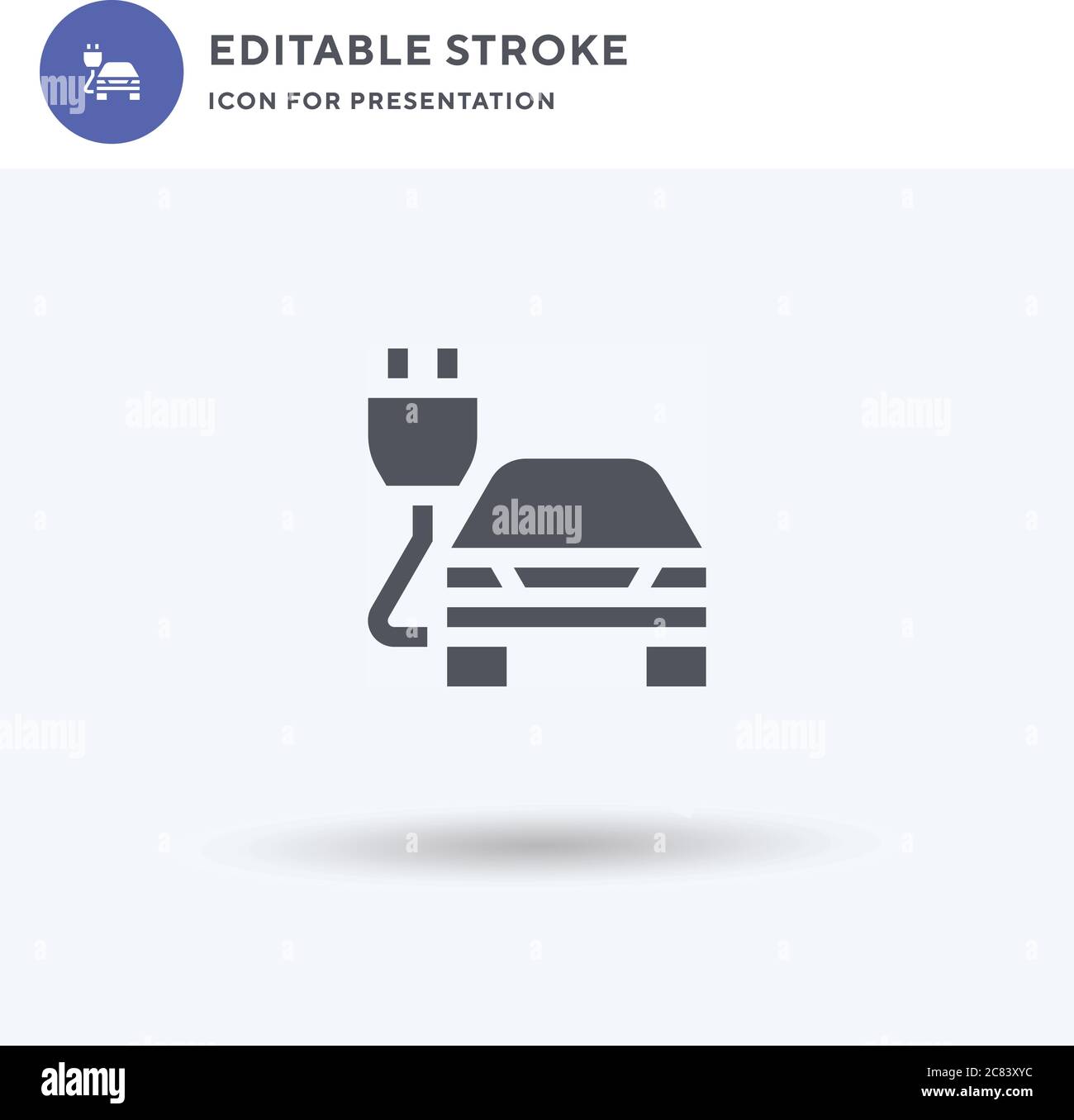 Electric Car icon vector, filled flat sign, solid pictogram isolated on ...