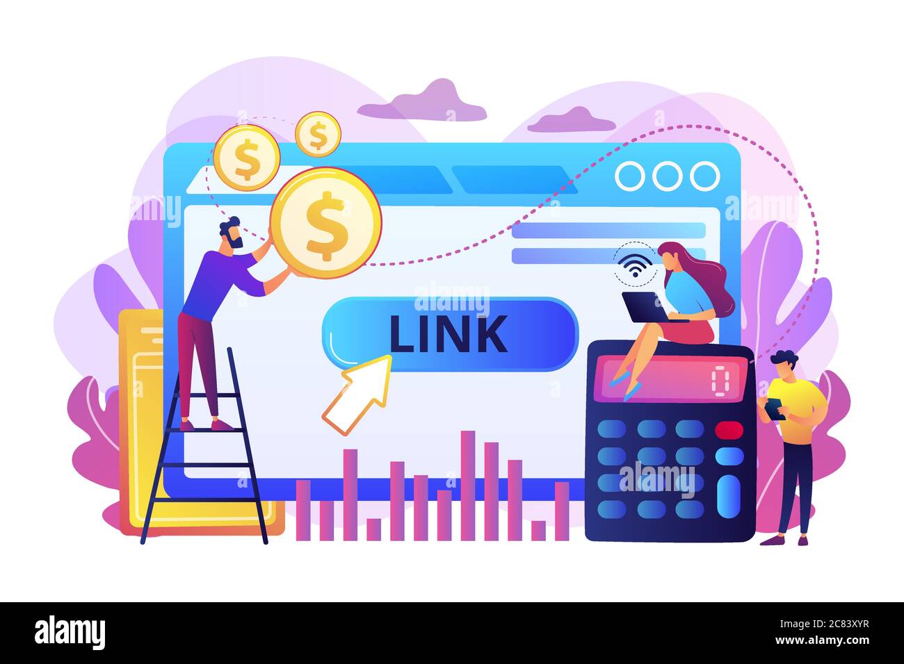 Cost per acquisition CPA model concept vector illustration Stock Vector ...