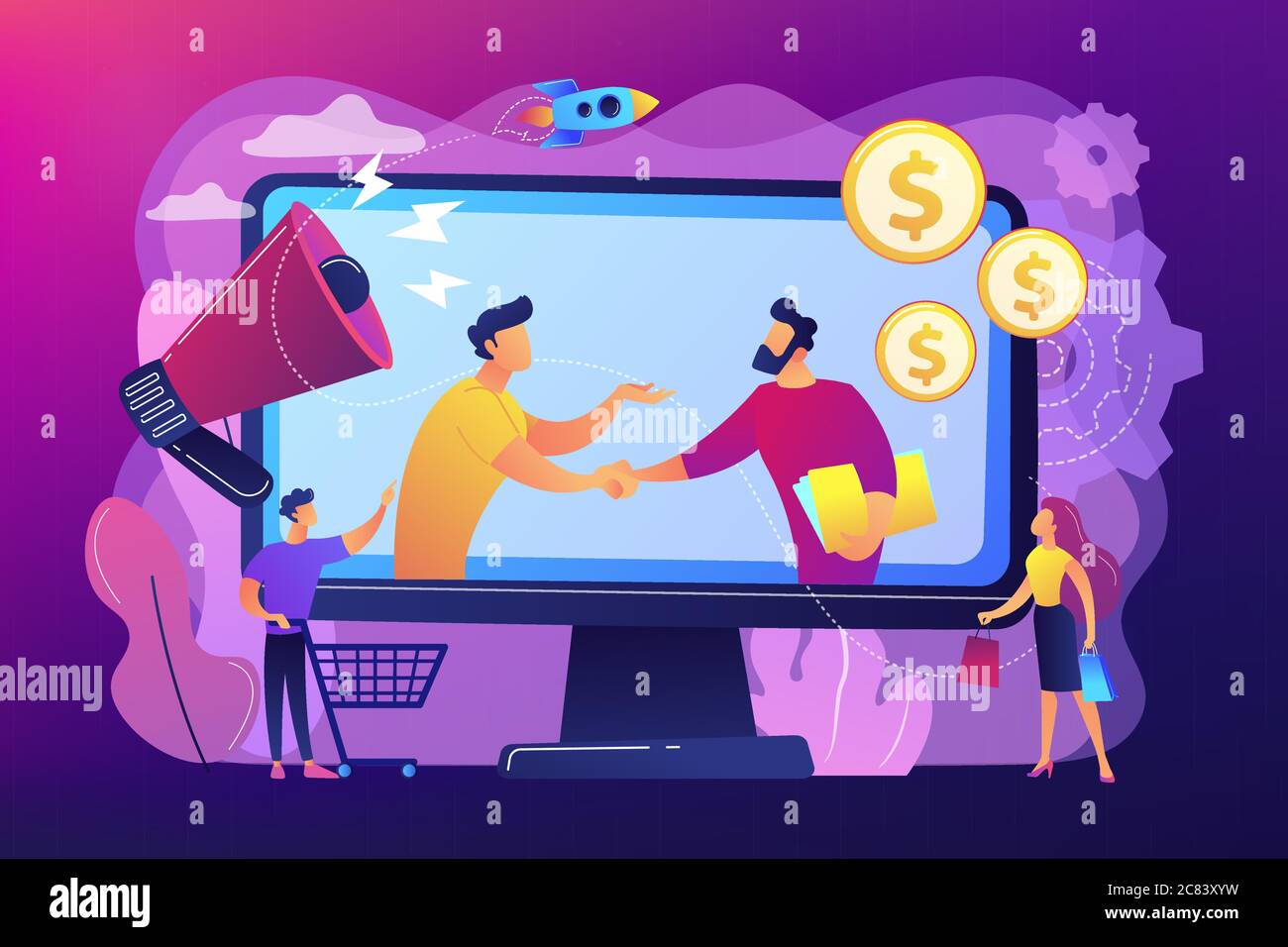 Affiliate marketing concept vector illustration Stock Vector Image ...