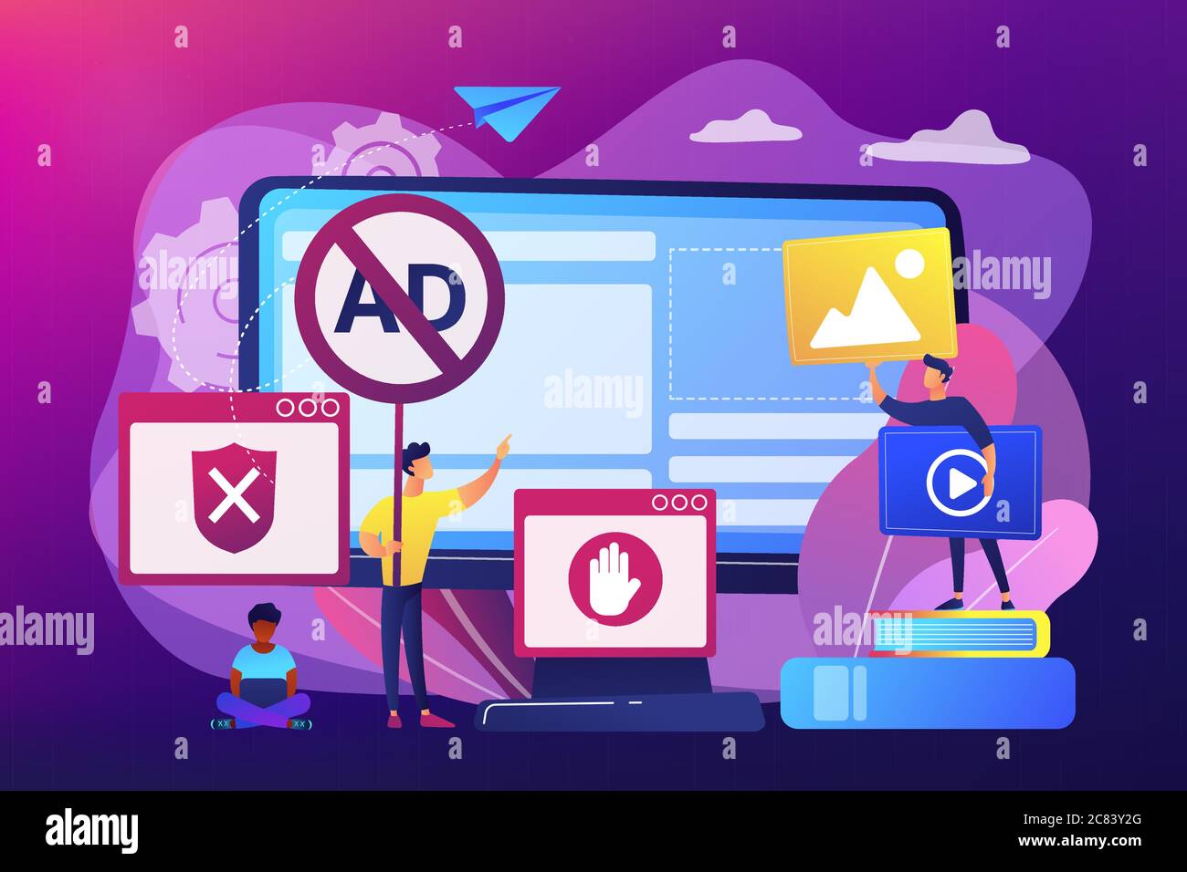 Ad blocking software concept vector illustration Stock Vector Image ...