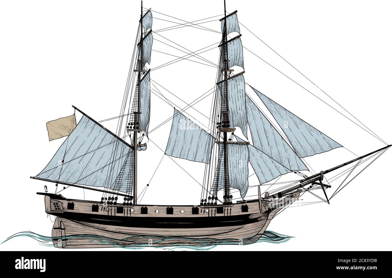 Corsair ship drawing Cut Out Stock Images & Pictures - Alamy