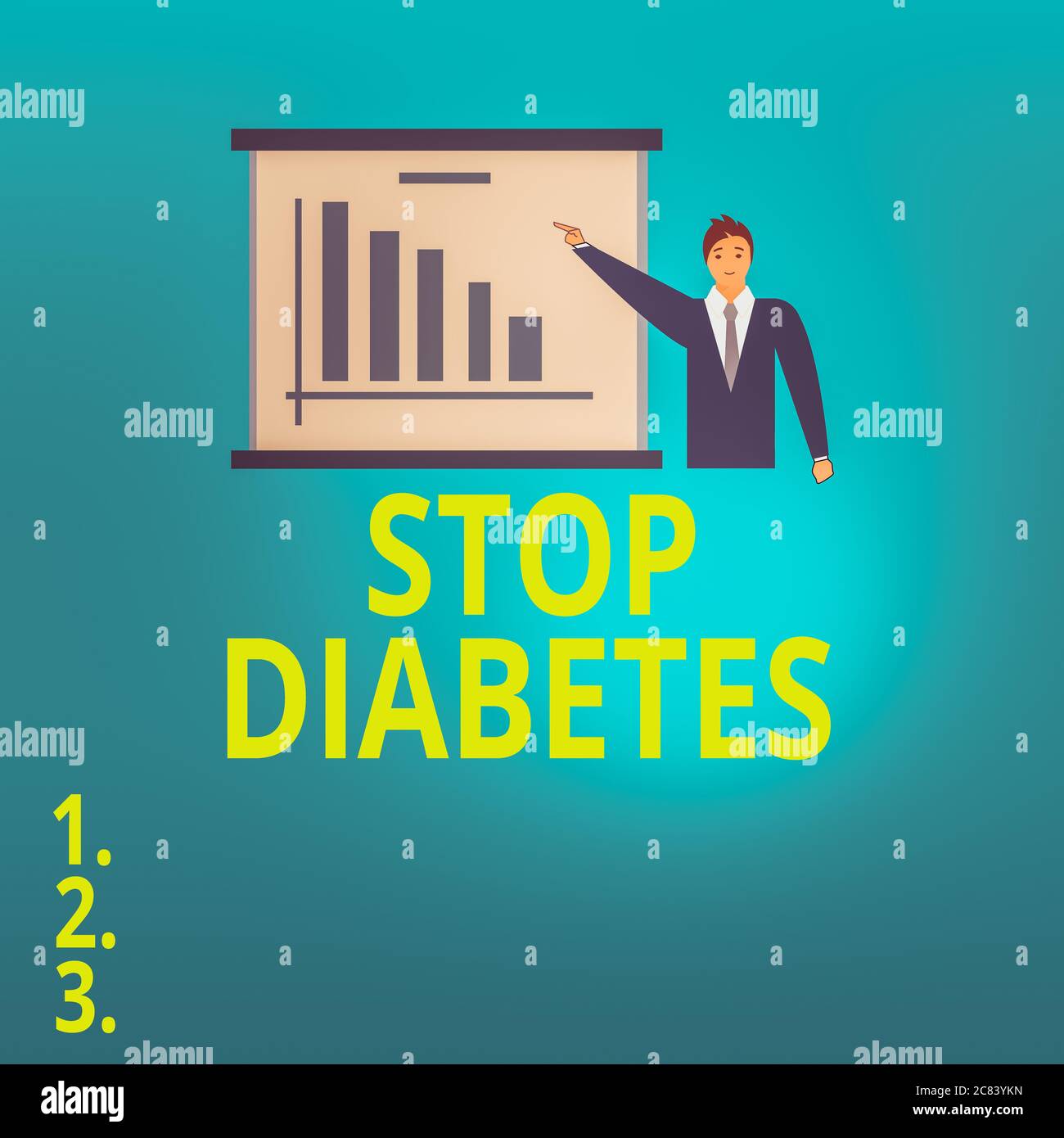 Text sign showing Stop Diabetes. Business photo showcasing prevent the ...